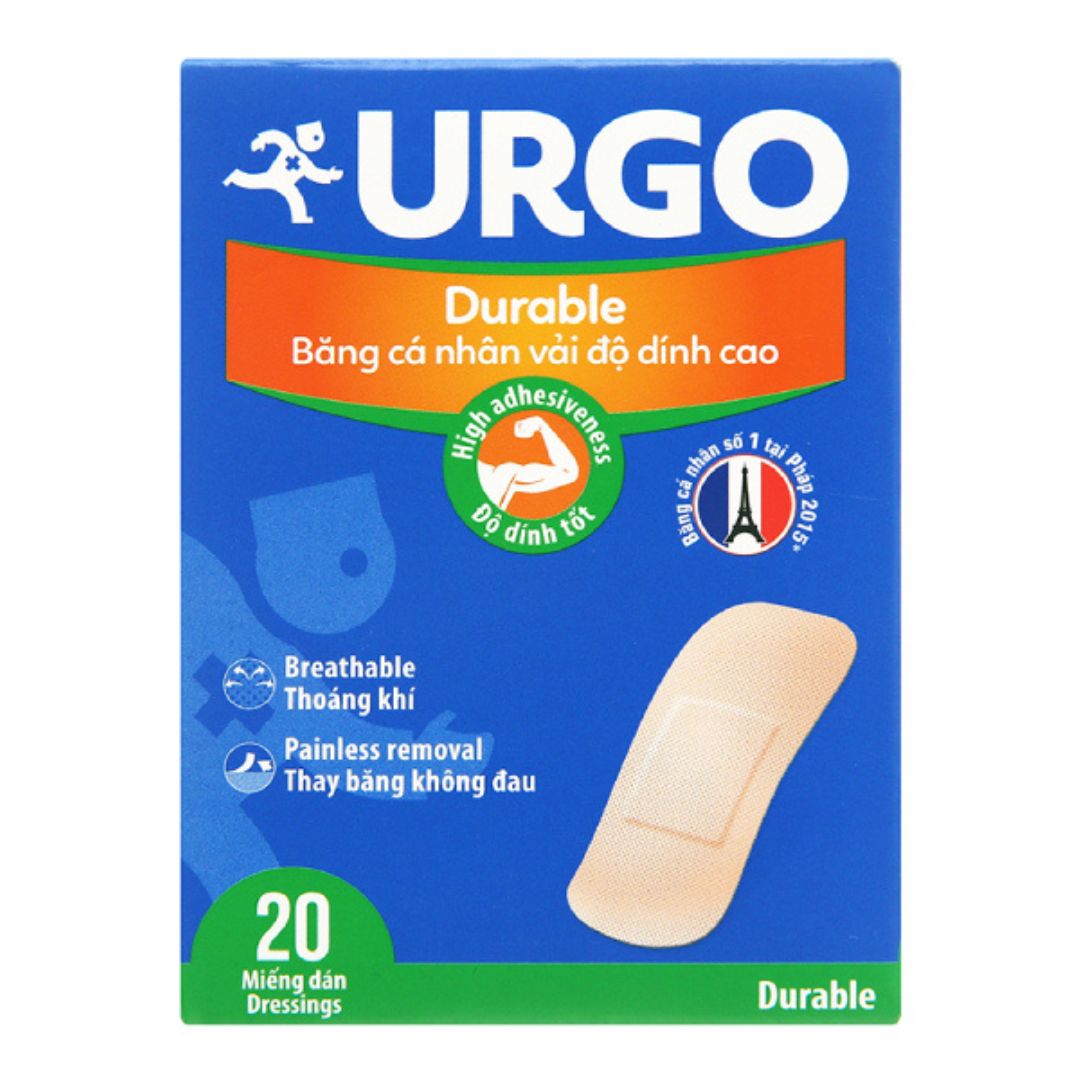 Urgo Durable băng cá nhân 2cm x 6cm hộp 20 miếng - Pharmart.vn