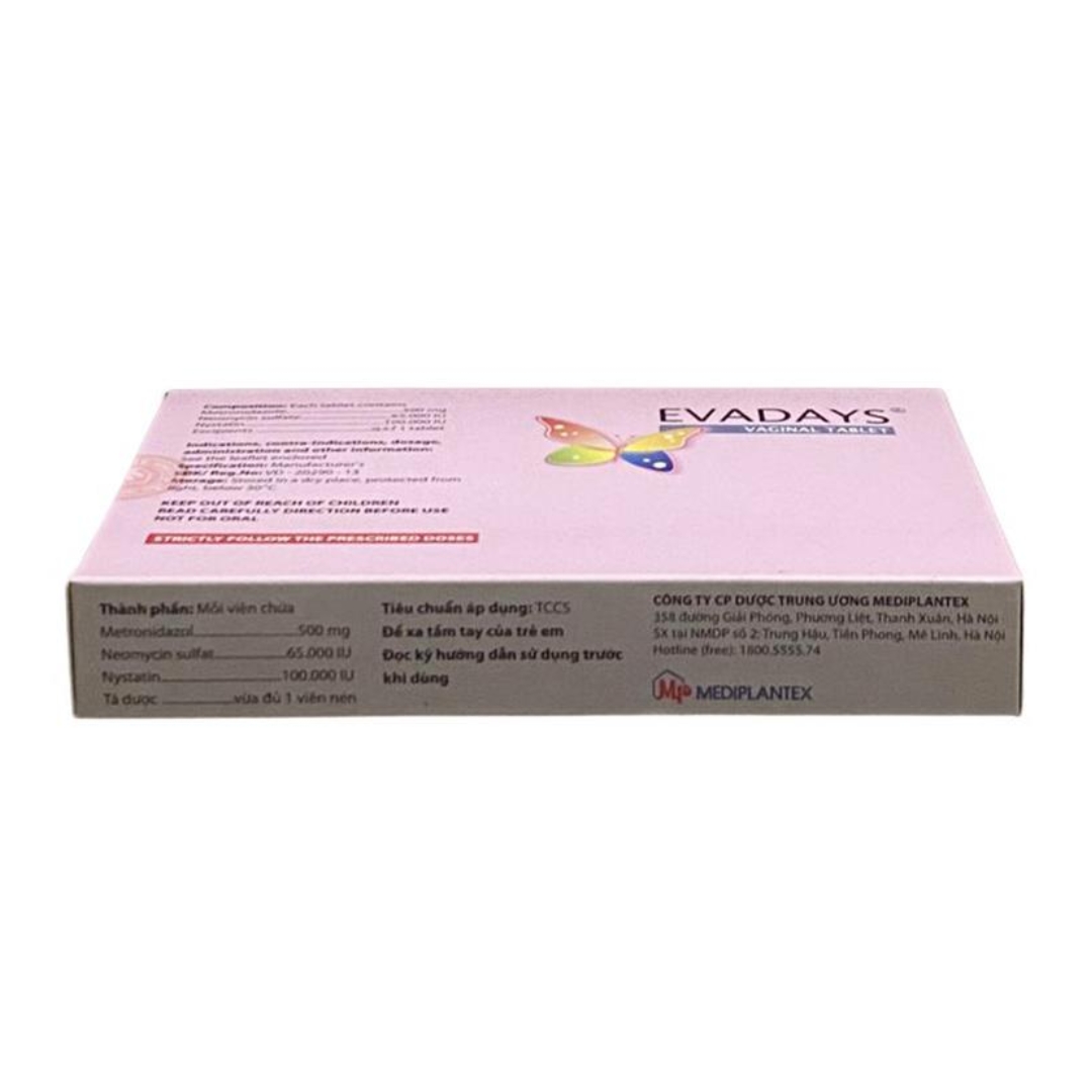 Viên đặt âm đạo Evadays 500mg - Pharmart.vn