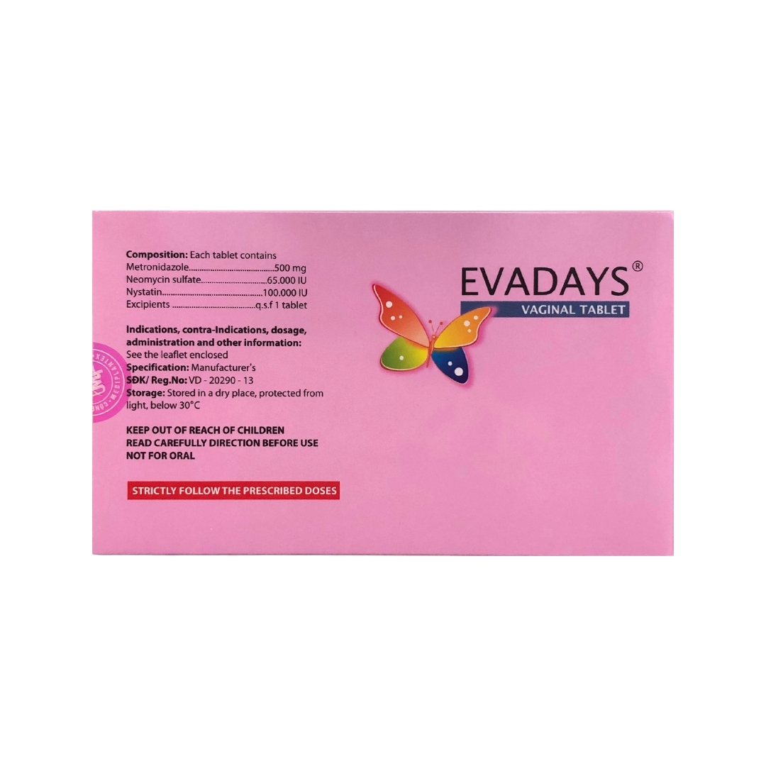 Thuốc đặt Evadays (500mg) - Điều trị viêm âm đạo - Pharmart.vn