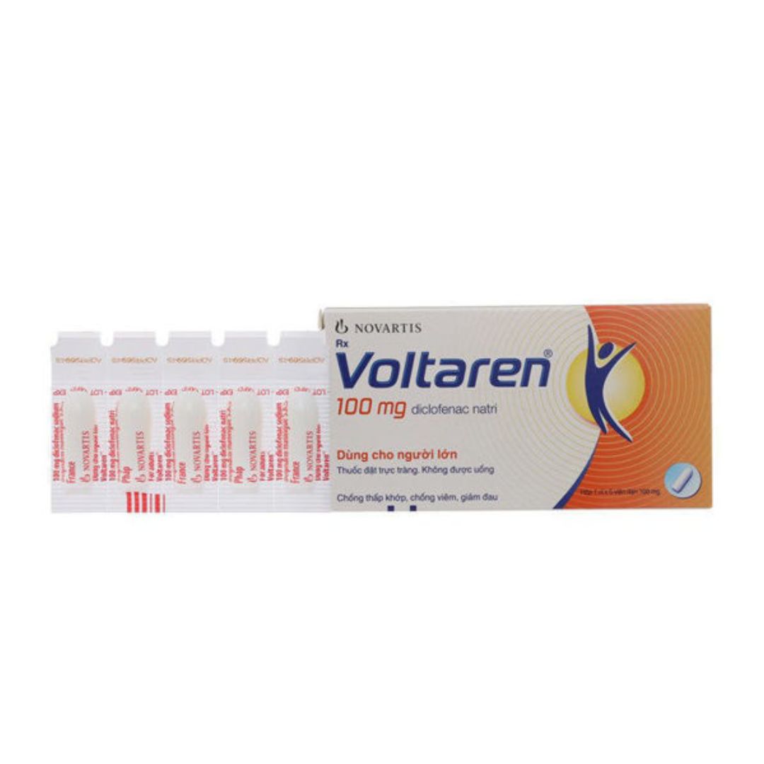 Viên Đặt Trực Tràng Voltaren 100Mg giảm đau viêm xương khớp - Pharmart.vn