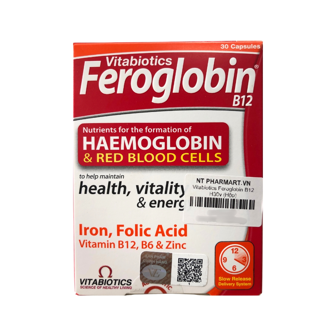 Viên uống Feroglobin B12 (Vitabiotics) - Hỗ trợ tạo máu, giảm mệt mỏi ...