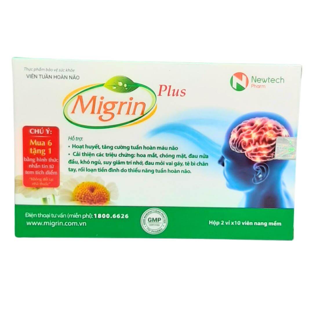 Viên uống tăng cường tuần hoàn não Migrin Plus - Pharmart.vn