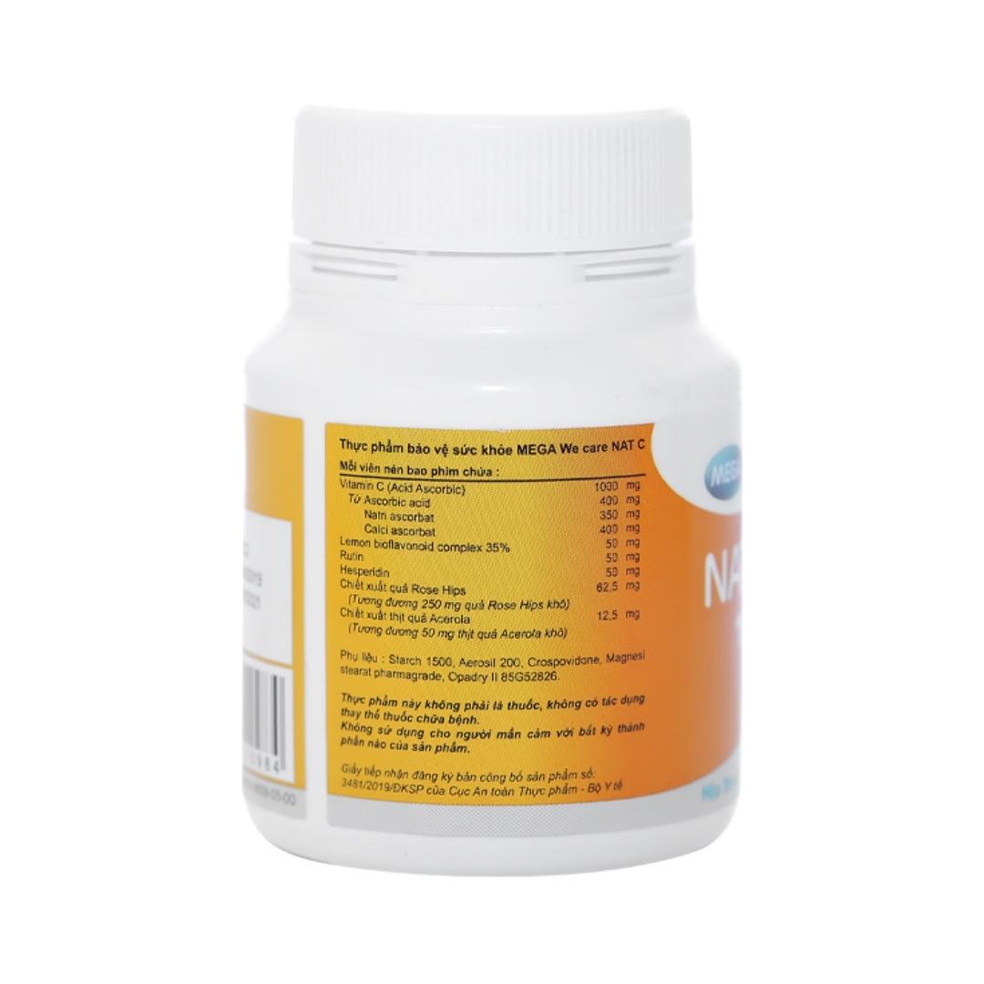 Vitamin C Nat 1000 Lọ 30 viên - Tăng cường đề kháng - Pharmart.vn