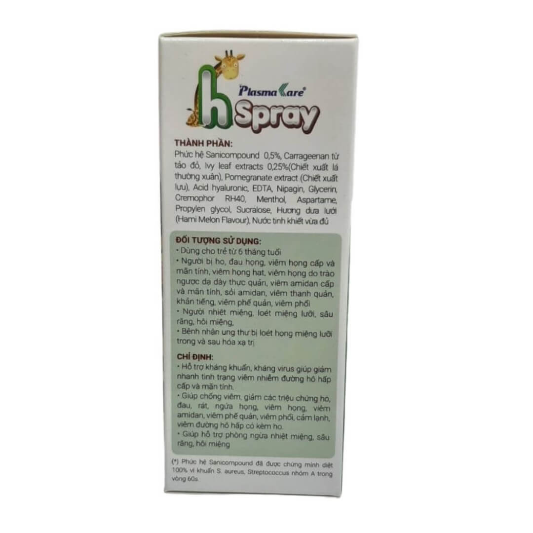 Xịt họng PlasmaKare H-Spray - Pharmart.vn