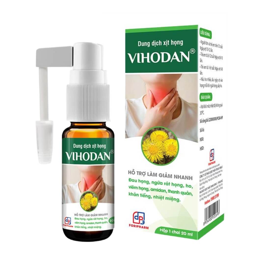 Xịt họng Vihodan - Giảm ho, giảm đau họng - Pharmart.vn